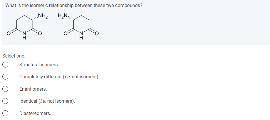 Solved What is the isomeric relationship between these two | Chegg.com