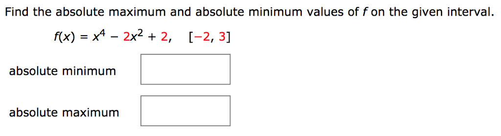 Solved Find the absolute maximum and absolute minimum values | Chegg.com