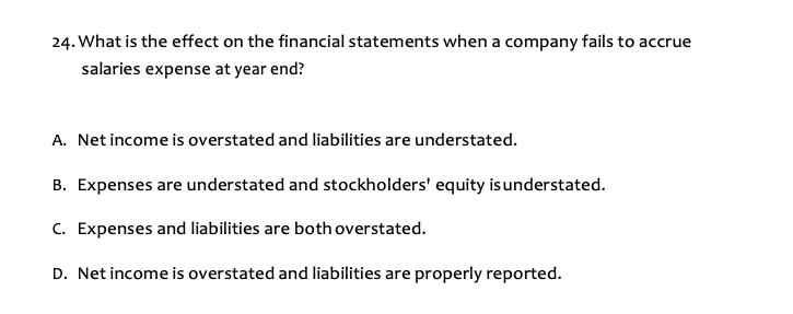 24. What is the effect on the financial statements | Chegg.com