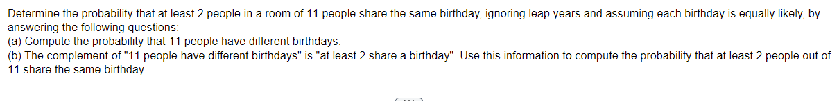 Solved Determine the probability that at least 2 people in a | Chegg.com