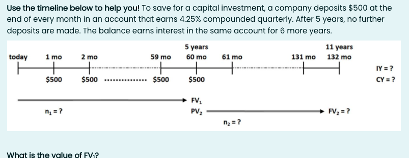 Solved Use the timeline below to help you! To save for a | Chegg.com