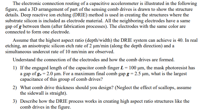 Solved The electronic connection routing of a capacitive | Chegg.com