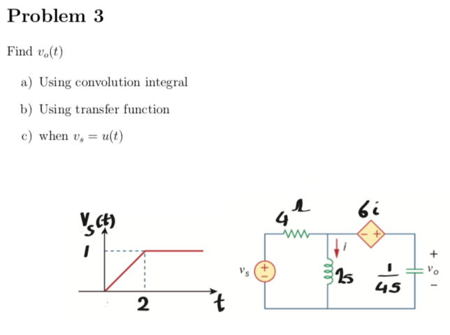 Solved For clarification, L = 2s; C = 1/4s. Find v(t) a) | Chegg.com