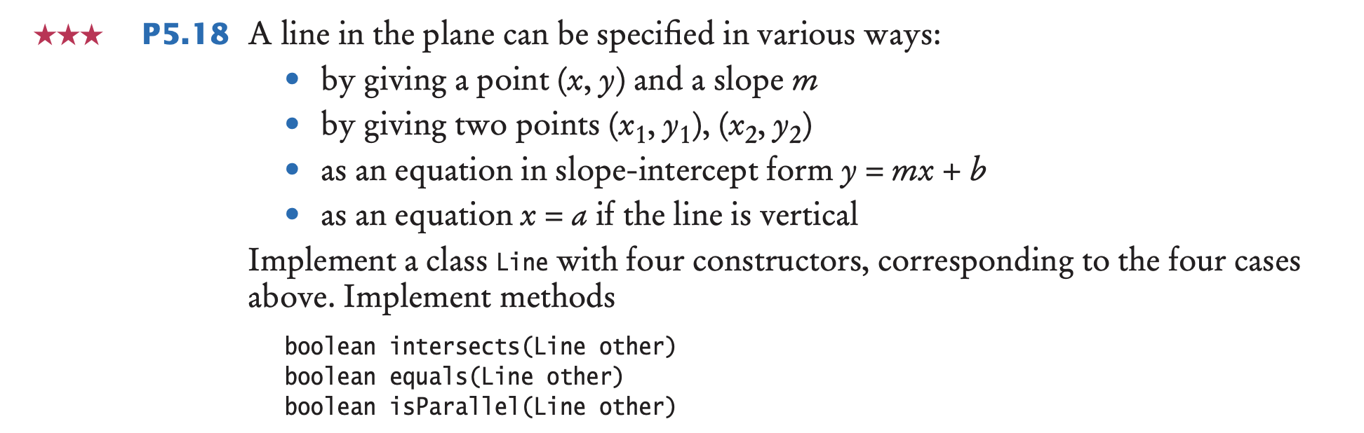 Solved *** P5.18 A line in the plane can be specified in | Chegg.com