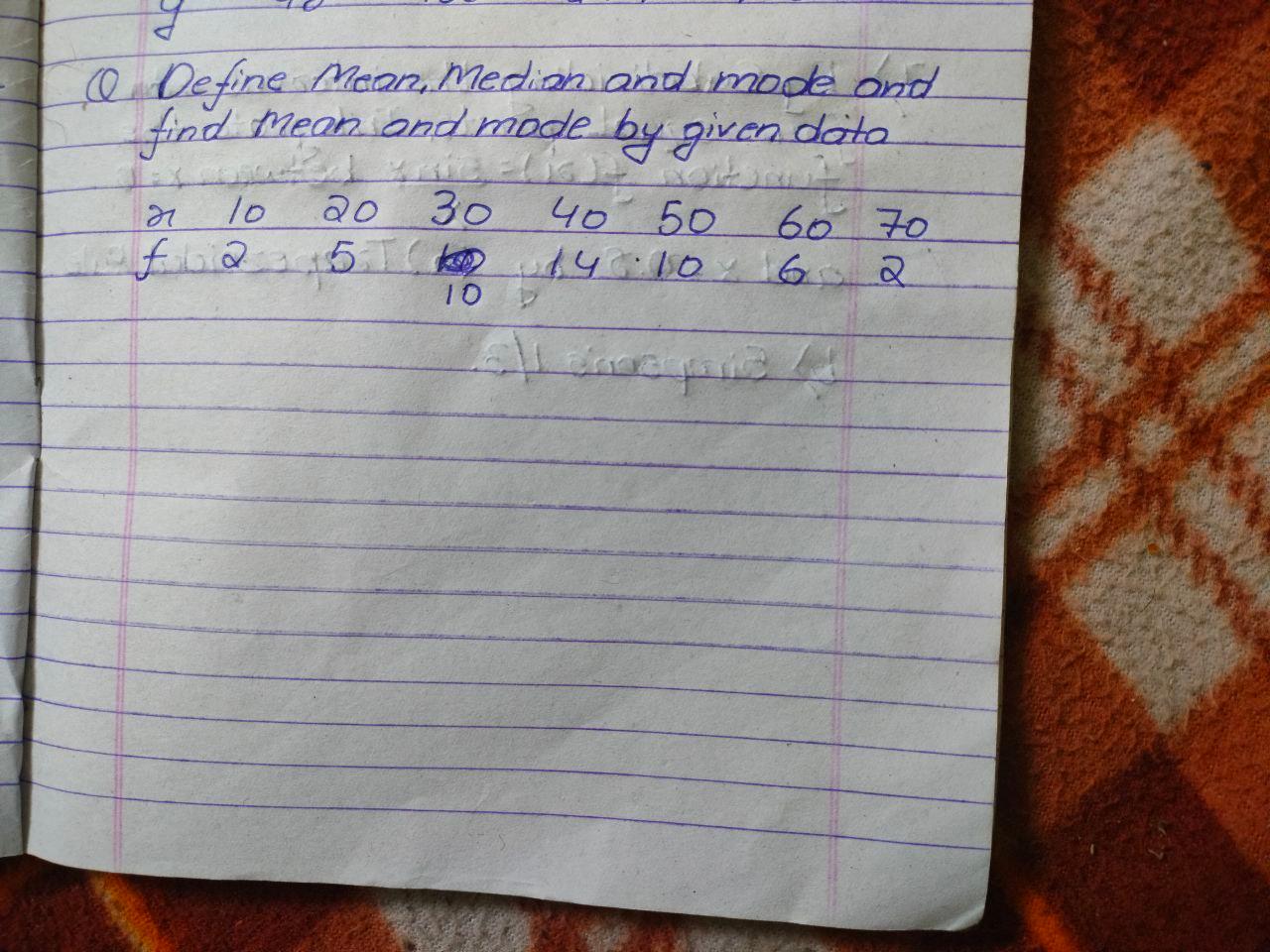 Solved g a Define Mear Median and mode ond find mean and | Chegg.com