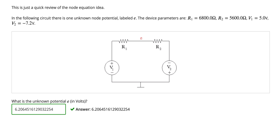 Solved This is just a quick review of the node equation | Chegg.com