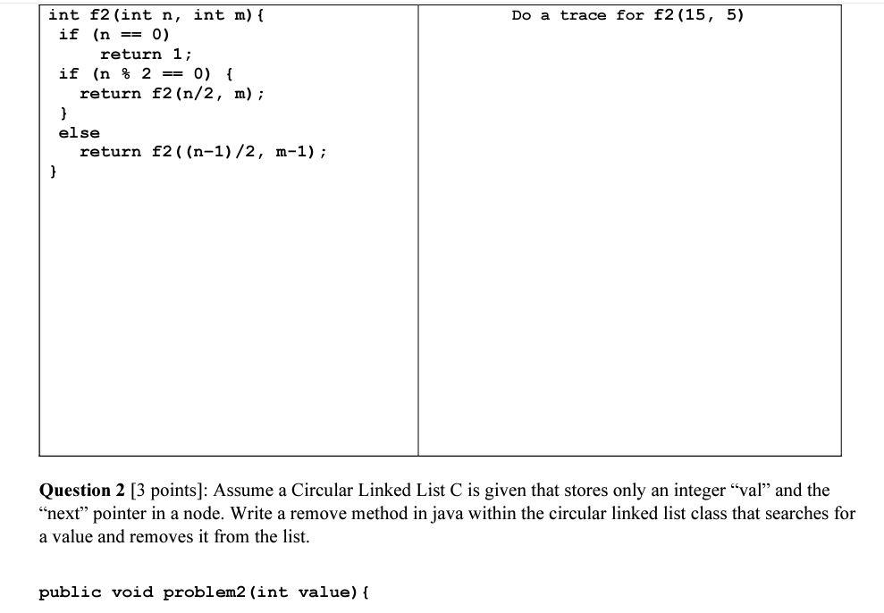 Solved Part a: [4 points] For each function f(n) below, give | Chegg.com