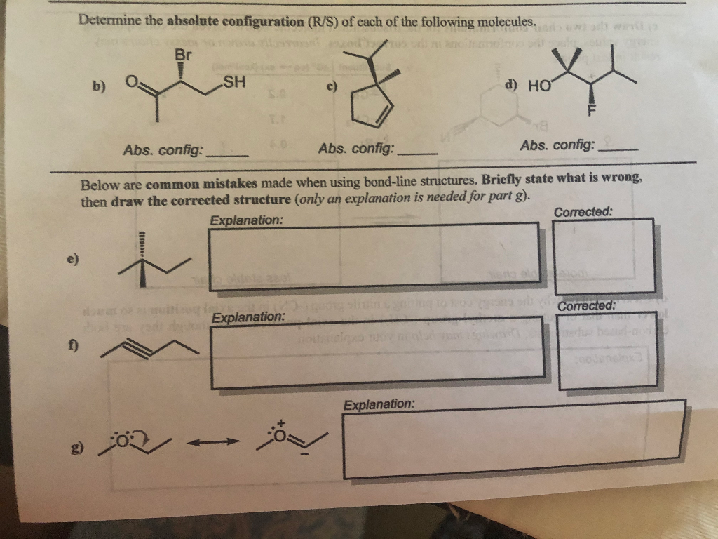 Solved W e Determine the absolute configuration (R/S) of | Chegg.com