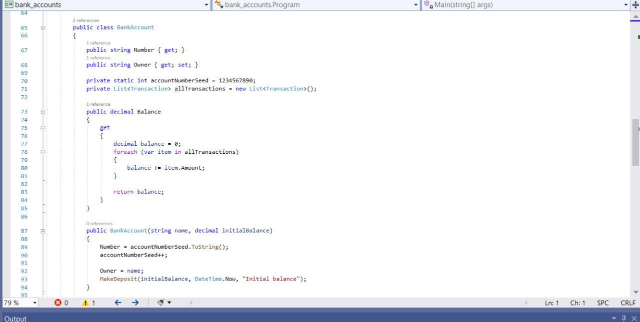 Solved Download bank_account.zip. This program is a simple | Chegg.com