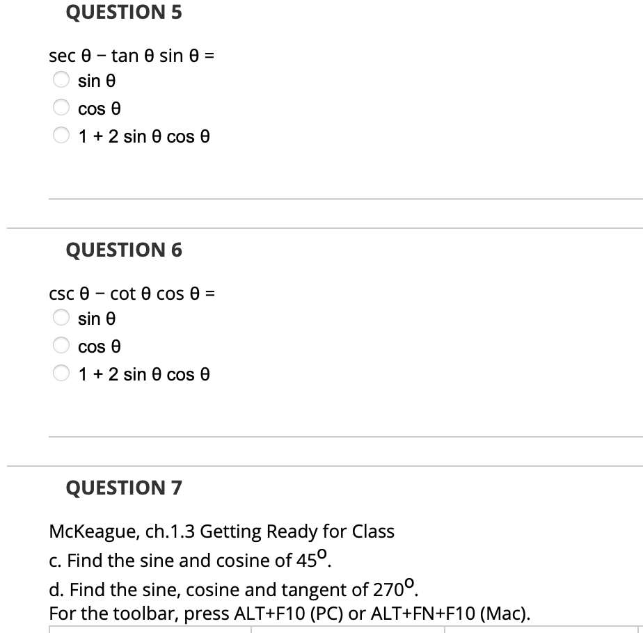 Solved QUESTION 5 secθ−tanθsinθ=sinθcosθ1+2sinθcosθ QUESTION | Chegg.com