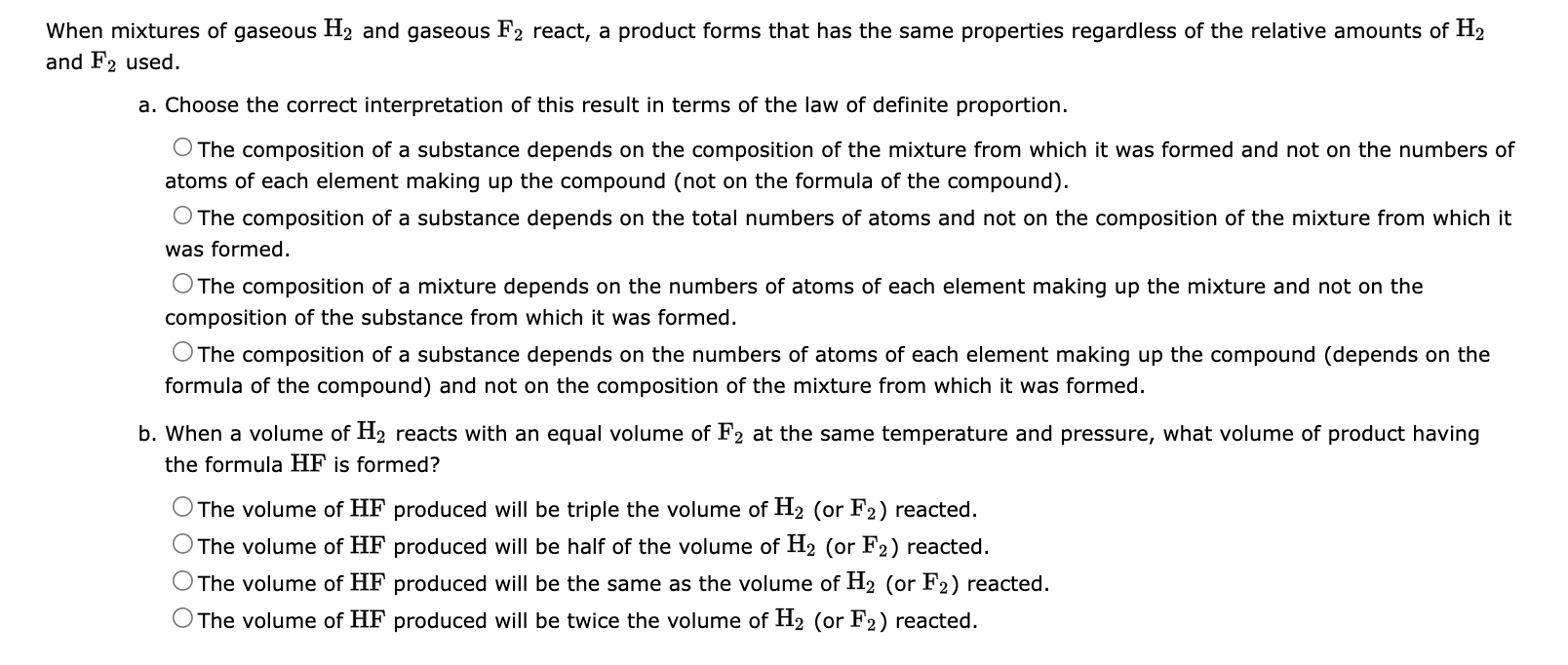 Solved en mixtures of gaseous H2 and gaseous F2 react, a | Chegg.com