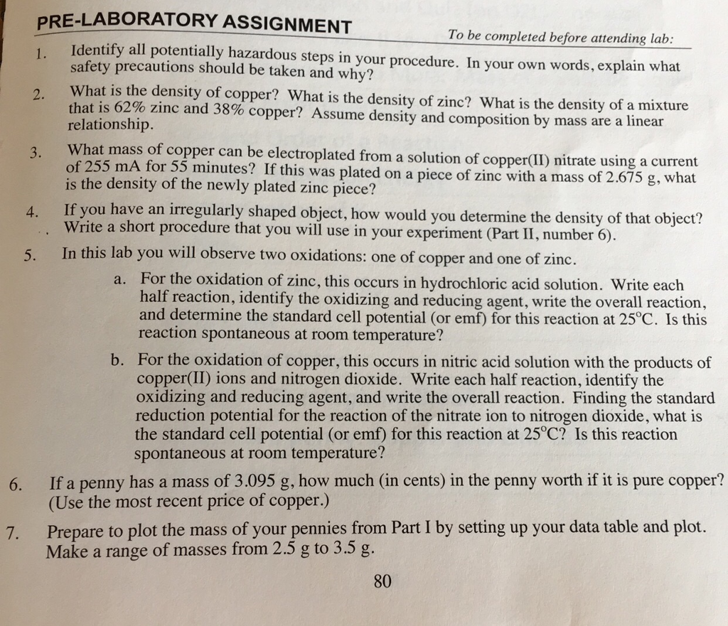 PRE-LABORATORY ASSIGNMENT . Identify all potentially | Chegg.com