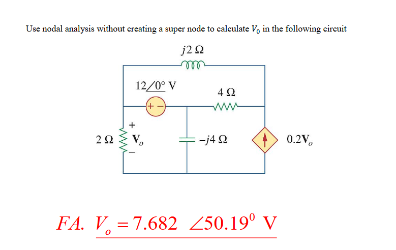 Solved Use nodal analysis without creating a super node to | Chegg.com