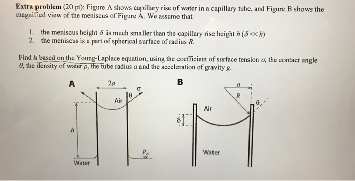 Solved Extra problem (20 pt): Figure A shows capillary rise | Chegg.com