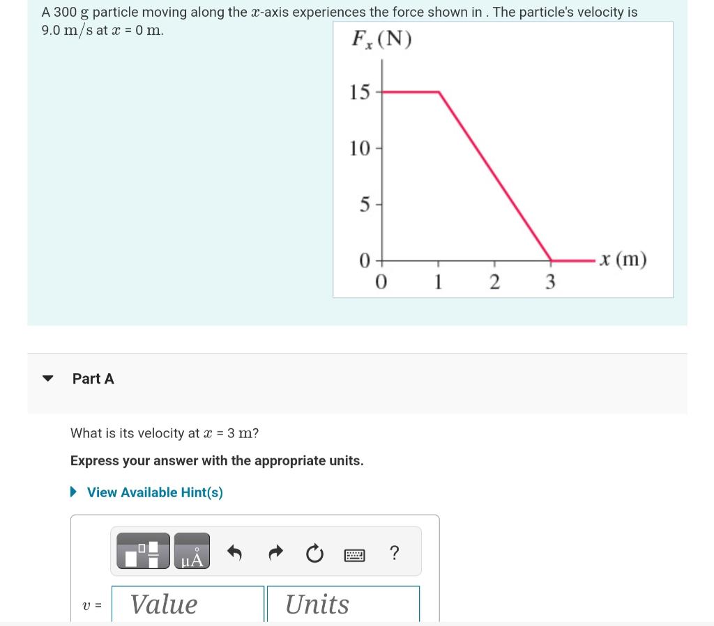 Solved A 300 g particle moving along the x-axis experiences | Chegg.com