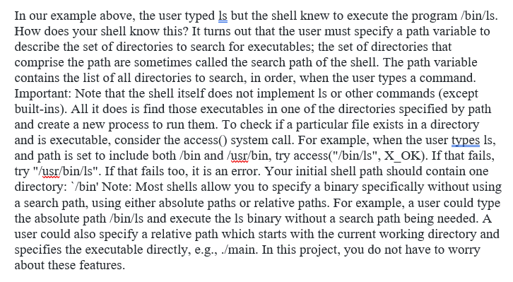 Solved Basic Shell: dash Your basic shell, called dash | Chegg.com