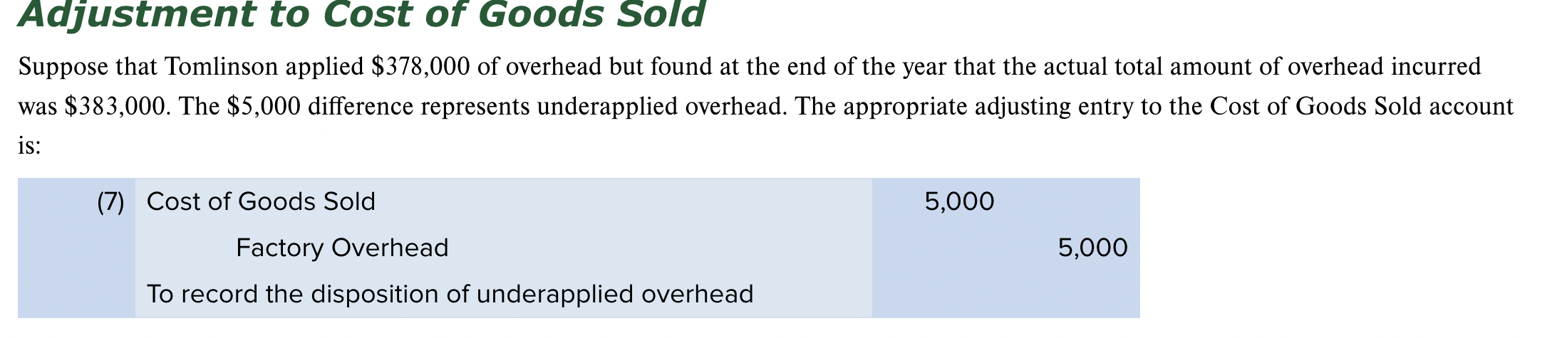 Solved Explain why credit factory overhead instead of debit | Chegg.com