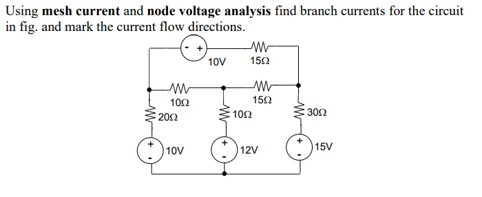 Solved Using mesh current and node voltage analysis find | Chegg.com
