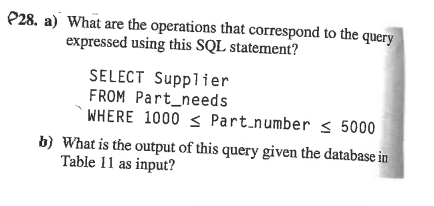 P28. a) What are the operations that correspond to | Chegg.com