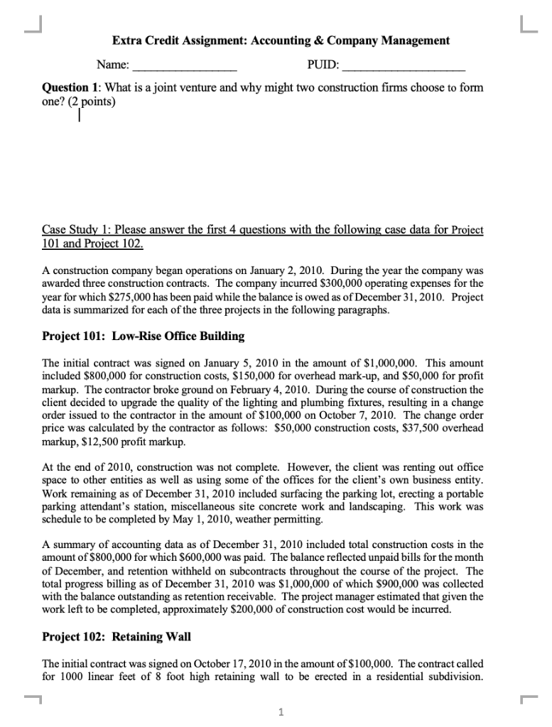 Extra Credit Assignment: Accounting & Company | Chegg.com