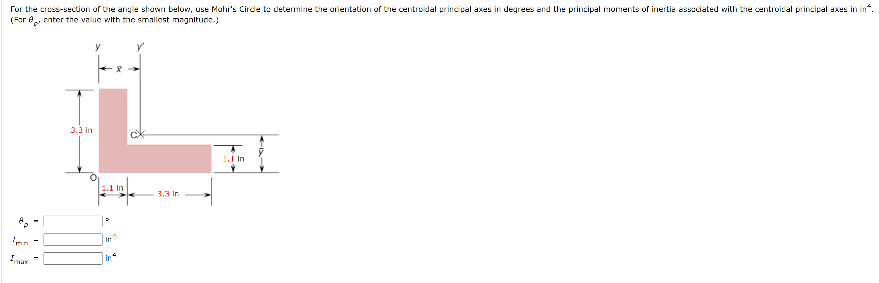 Solved For the cross-section of the angle shown below, use | Chegg.com