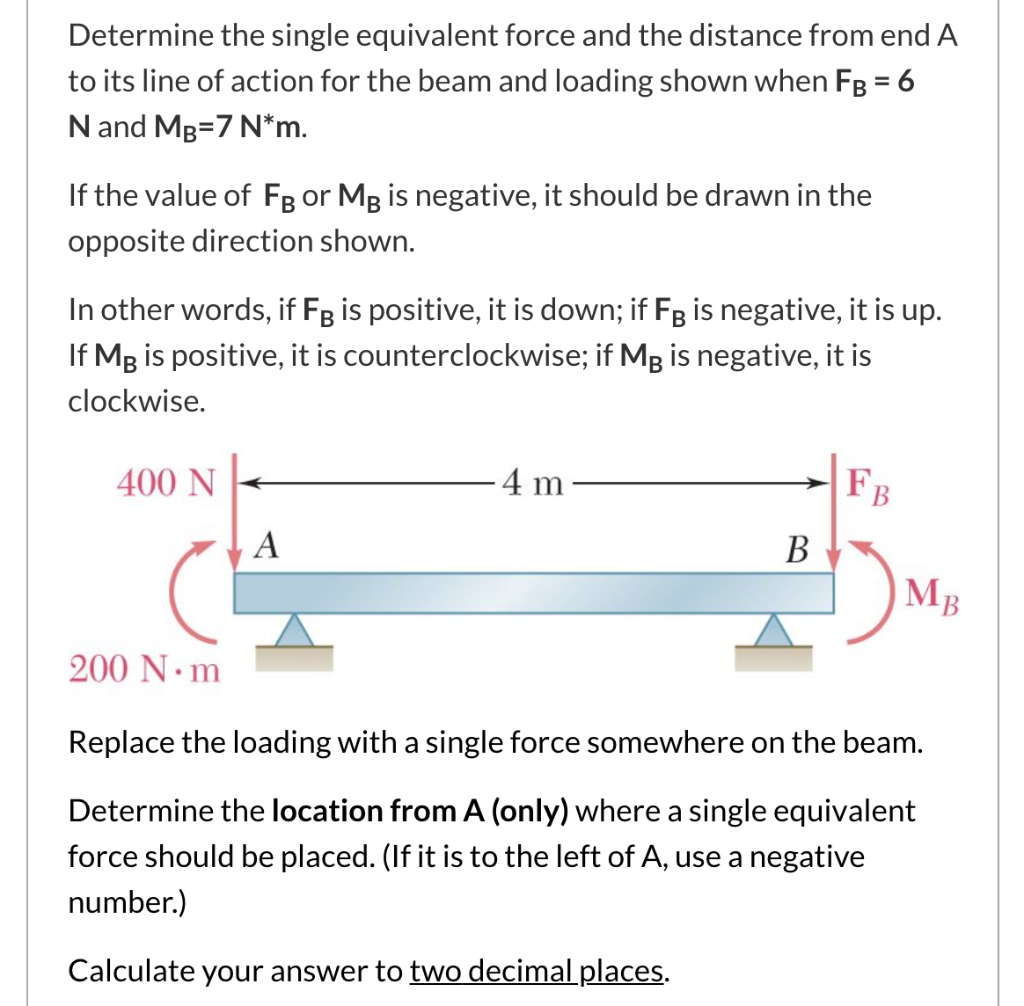 Solved Determine the single equivalent force and the | Chegg.com