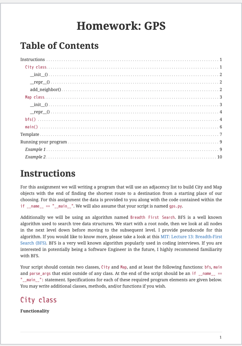 Solved Homework: GPS Table of Contents 1 2 2 2 3 3 | Chegg.com