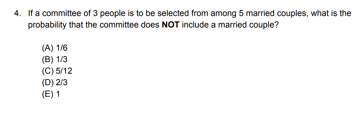 Solved 4. If a committee of 3 people is to be selected from | Chegg.com
