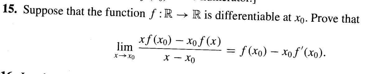 Solved 15. Suppose that the function f:R→R is differentiable | Chegg.com