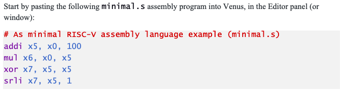 Regarding RISC-V: Start by pasting the following | Chegg.com