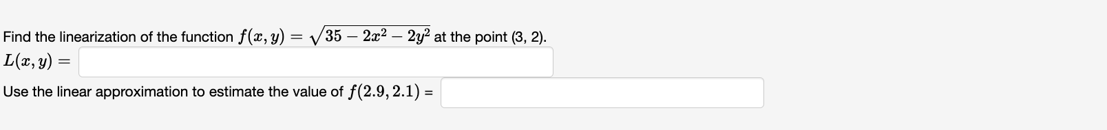 Solved Find the linearization of the function | Chegg.com