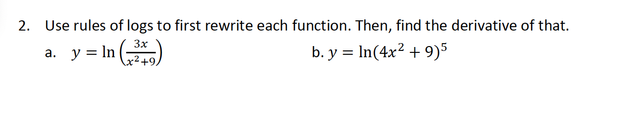 Solved Use rules of logs to first rewrite each function. | Chegg.com