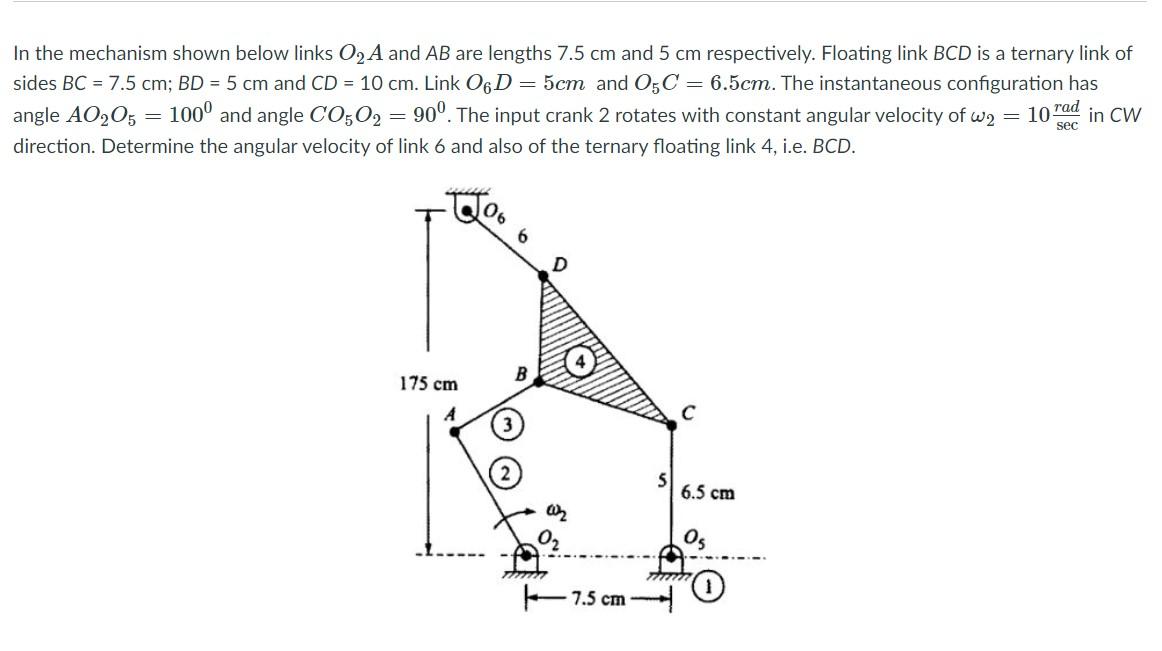 Solved In the mechanism shown below links 02 A and AB are | Chegg.com