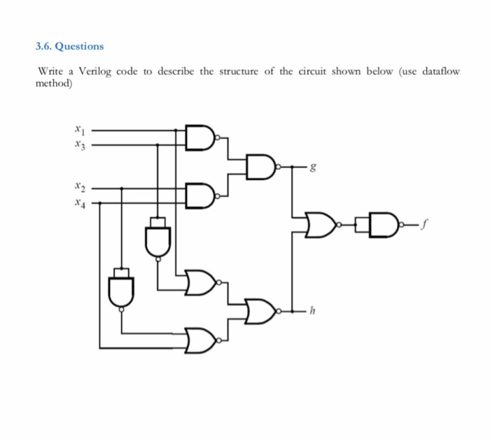 Solved 3.6. Questions Write a Verilog code to describe the | Chegg.com