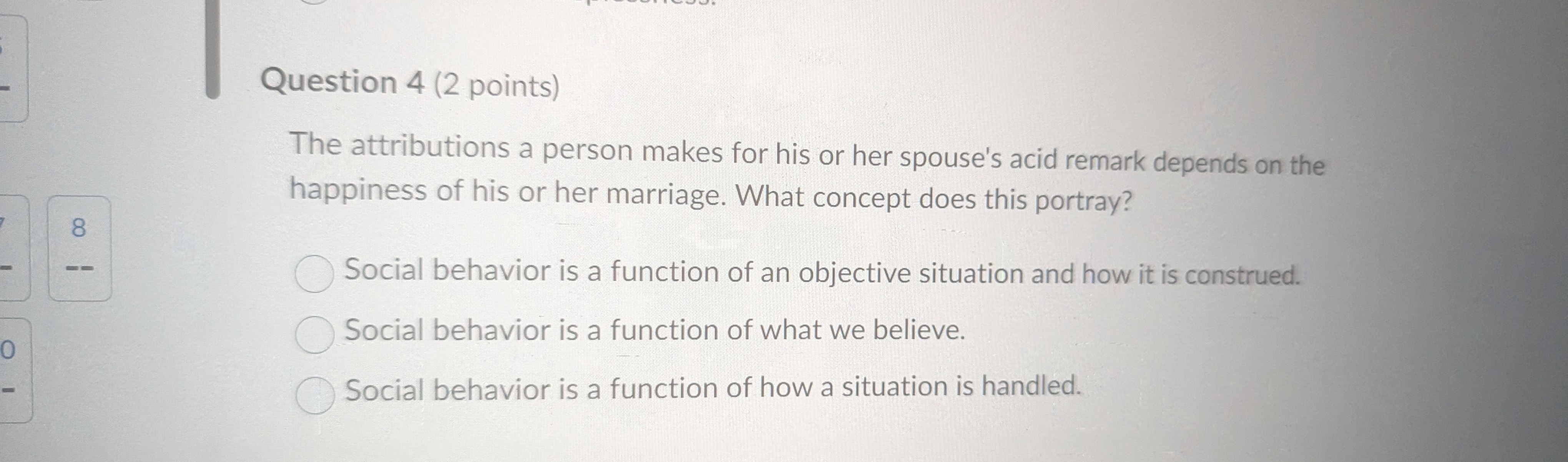 Solved Question 4 (2 ﻿points)The attributions a person makes | Chegg.com