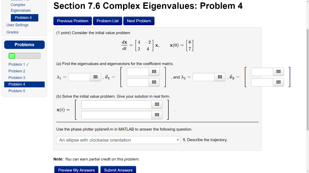 Solved Complex Eigenvalues Section 7.6 Complex Eigenvalues: | Chegg.com