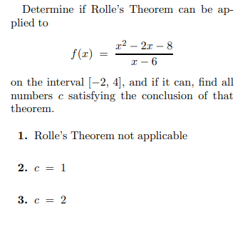 Solved Determine if Rolle's Theorem can be applied to | Chegg.com