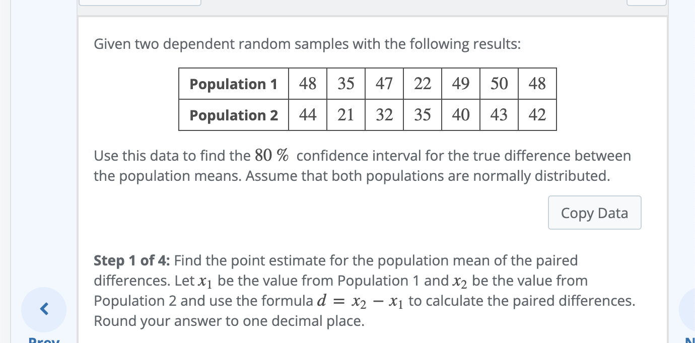 Solved Step 2 of 4:Calculate the sample standard deviation | Chegg.com