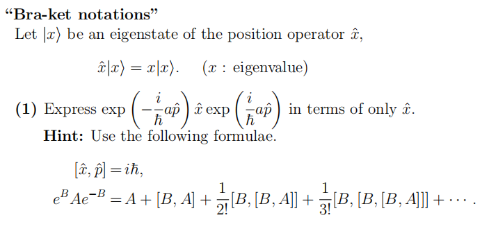 Solved "Bra-ket notations" Let (2) be an eigenstate of the | Chegg.com