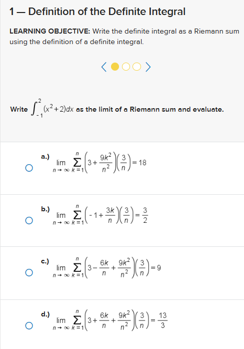 Solved 1-Definition of the Definite Integral LEARNING | Chegg.com