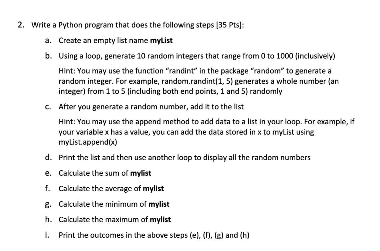 Solved 2 Write A Python Program That Does The Following 3799