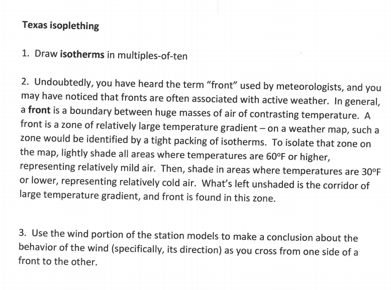 Solved Texas isoplething 1. Draw isotherms in | Chegg.com