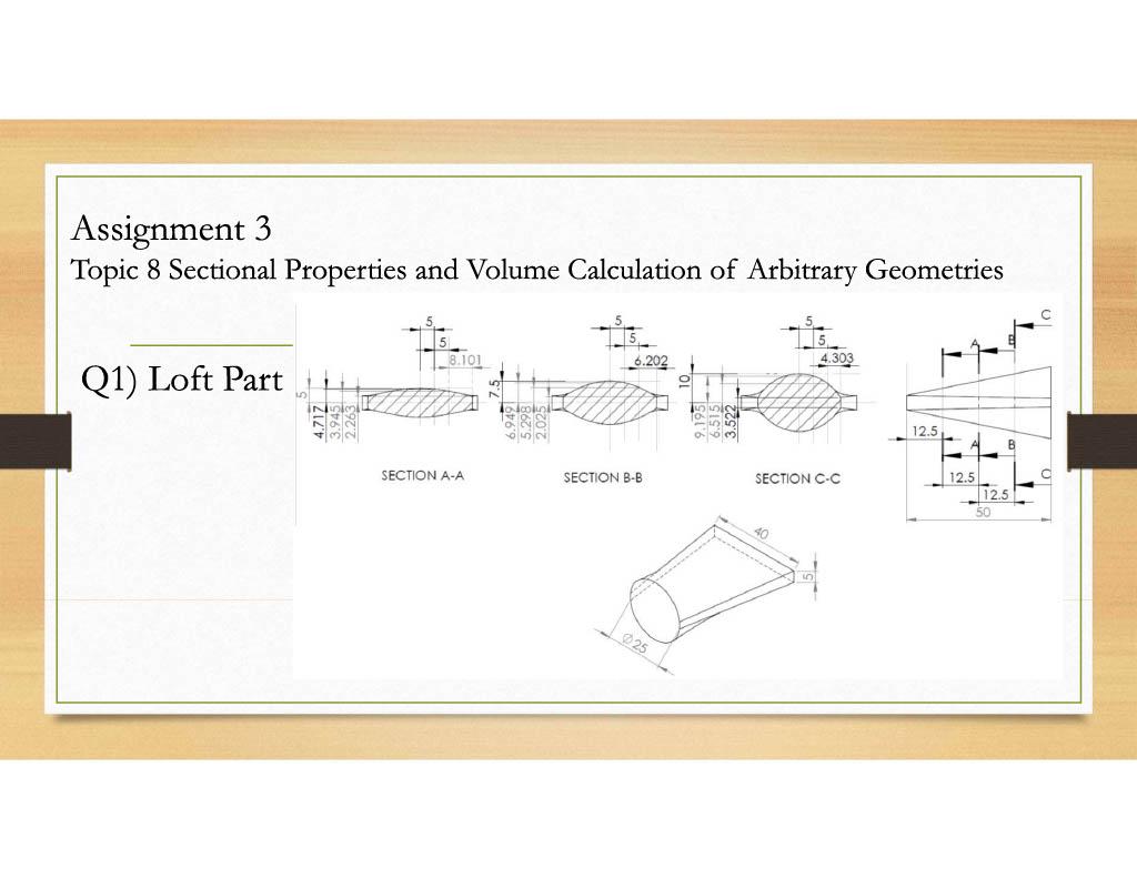 Solved Assignment 3 Topic 8 Sectional Properties and Volume | Chegg.com