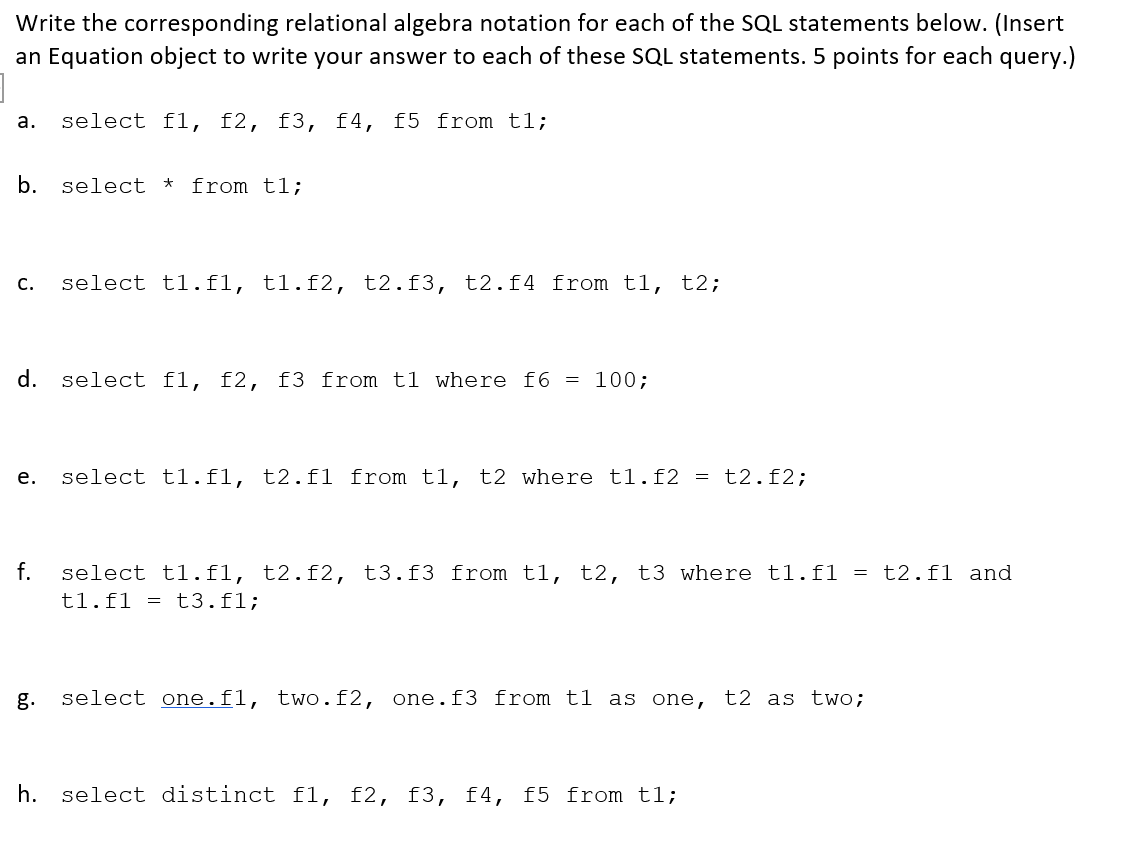 Solved Write the corresponding relational algebra notation | Chegg.com