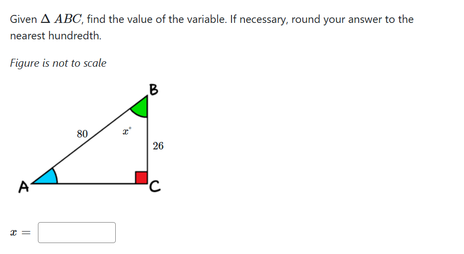 Solved Given ΔABC, ﻿find the value of ﻿the variable. If | Chegg.com