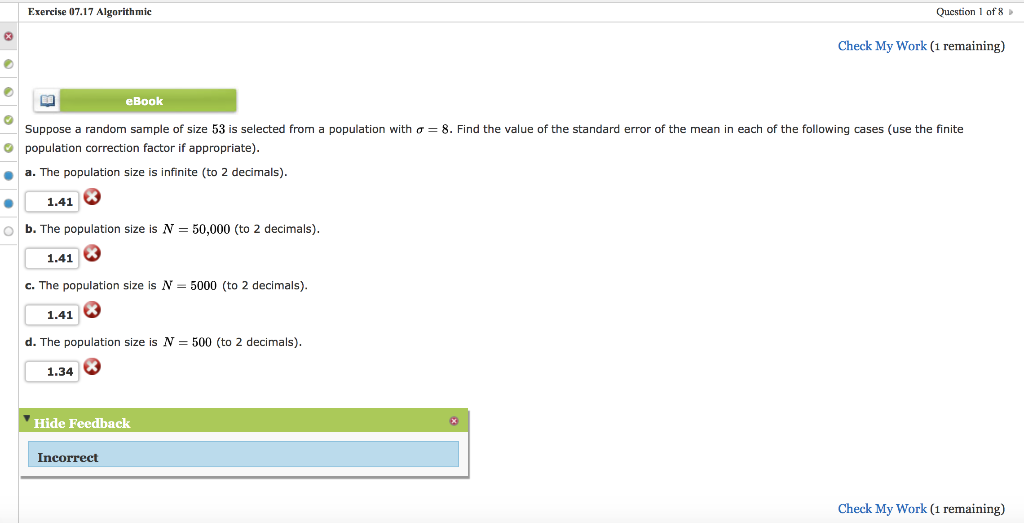 Solved Exercise 07.17 Algorithmic Question 1 of8 03 Check My | Chegg.com