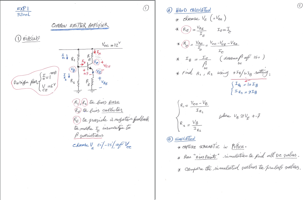 Solved Use hand calculation to design the common emitter | Chegg.com