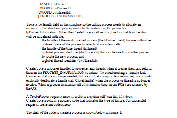The creation of a process or thread is an operating | Chegg.com