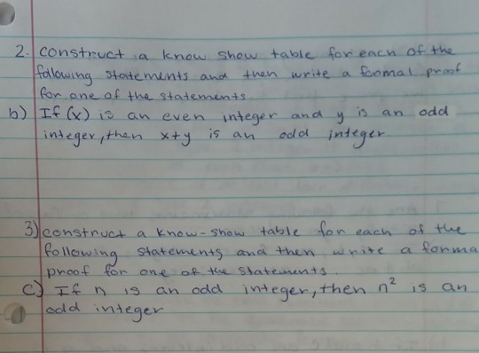 Solved construct a know Show table fo eacn o fon ane af the | Chegg.com