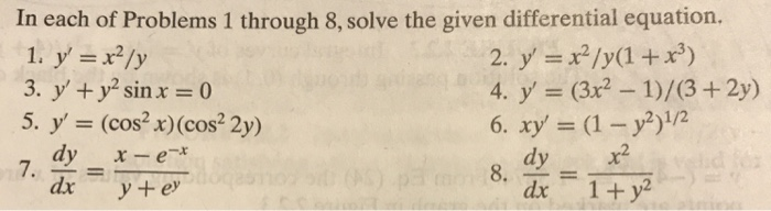 Solved Differential Equations problem. Solve the given | Chegg.com